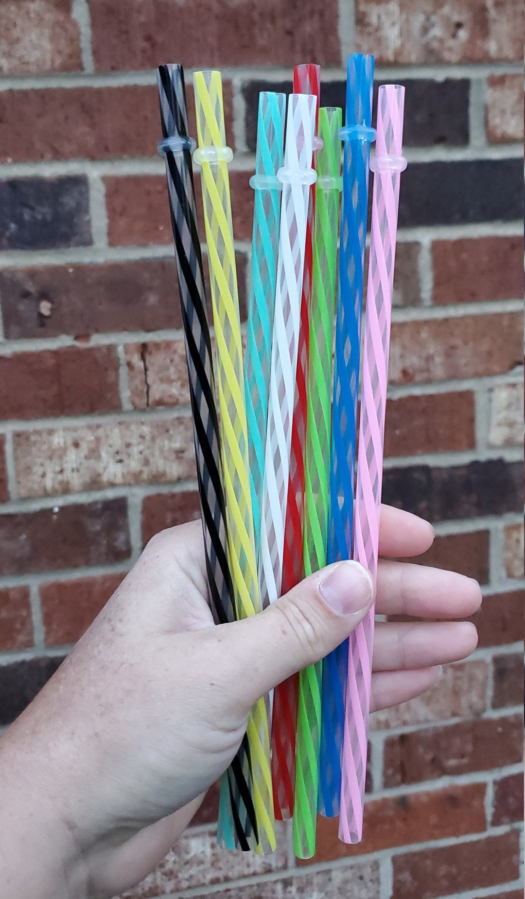 Striped 9 Inch Plastic Straw for 24 Oz Cold Cups - Etsy