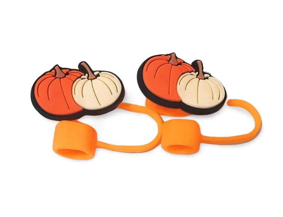 Fall Pumpkins Pair Straw Charm or Topper | Cup Accessories | Drinkware ...