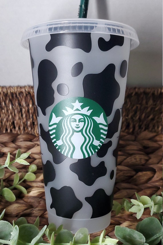Starbucks 24 0z Venti Cold Cup With Full Wrap Cow Print | Etsy