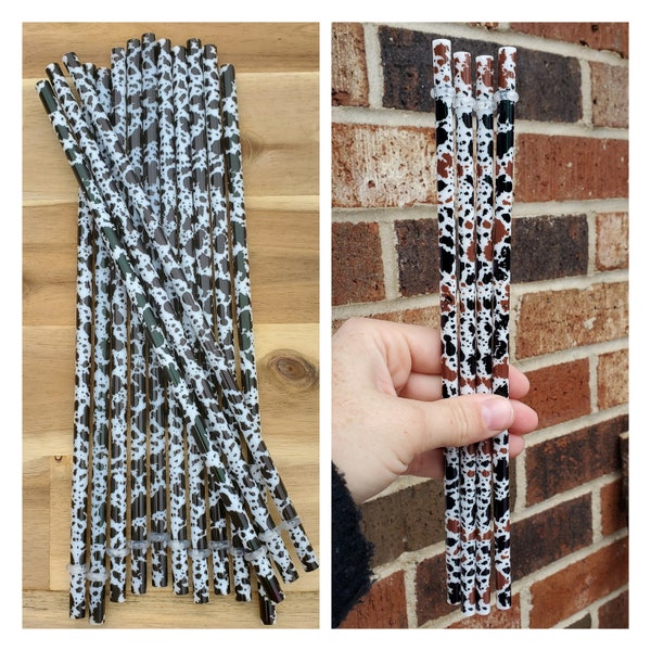 Cow Print Straws - Etsy