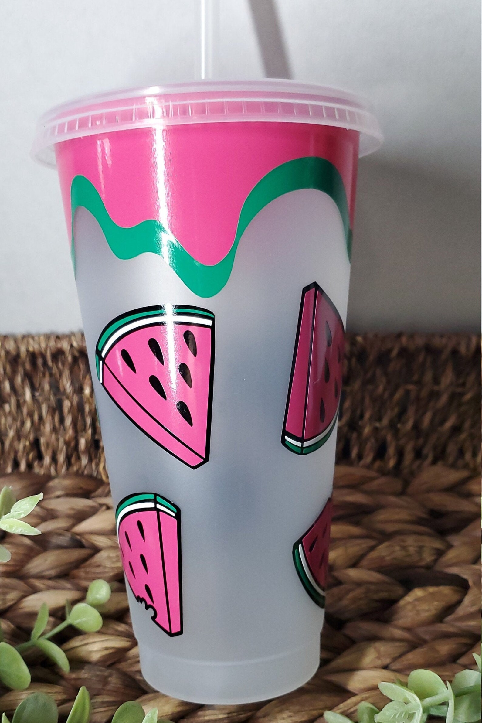 24 Oz Watermelons and Watermelon Drip Full Wrap Clear Cup - Etsy