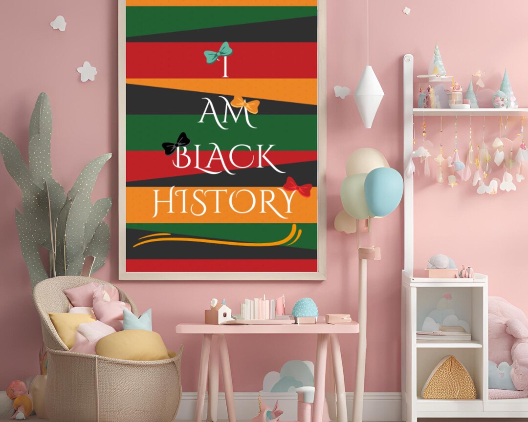 Black History Portrait Poster, Little Girls Room Wall Art Print ...