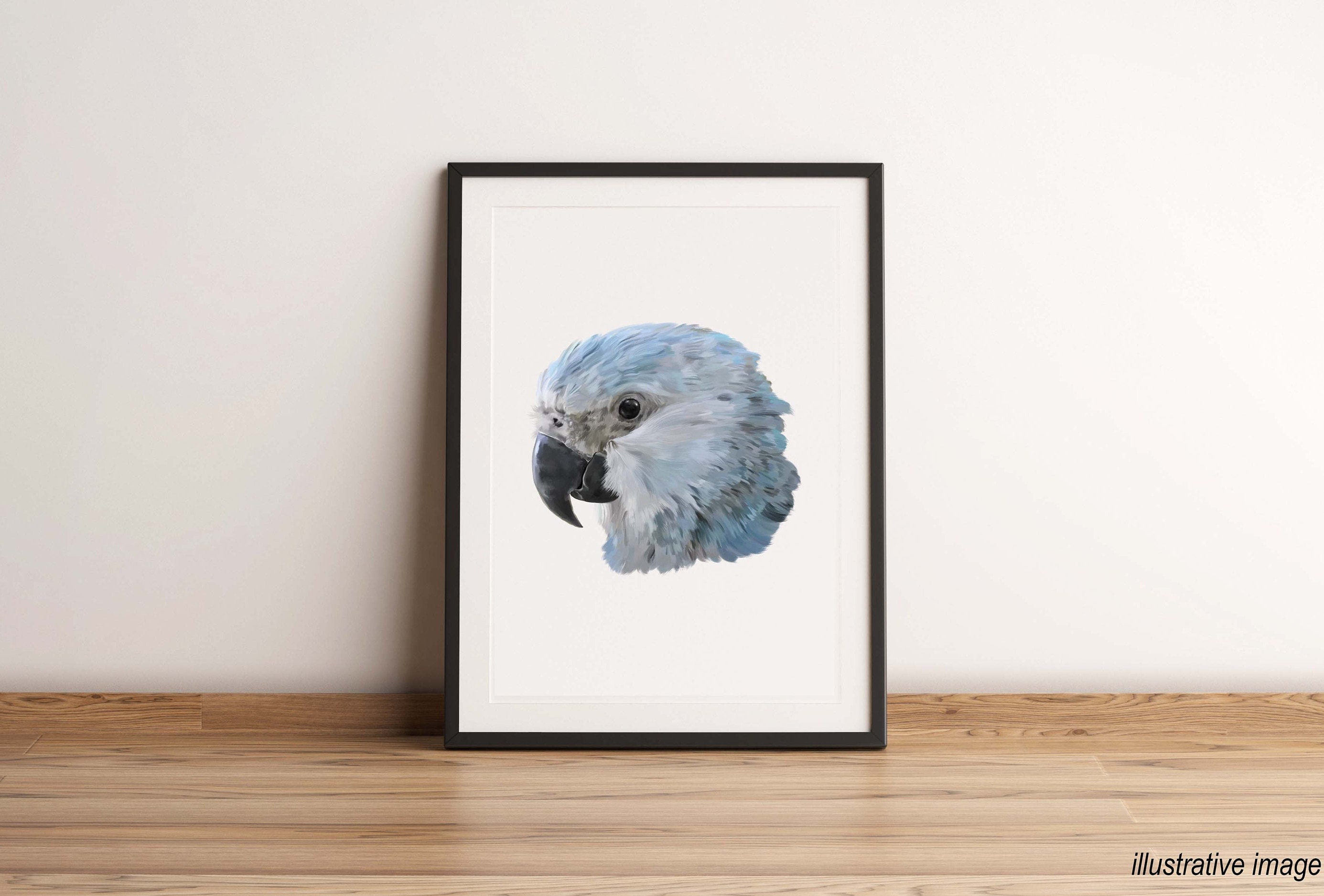 Brazilian Bird cyanopsitta Spixii Spix's Macaw Digital Art, Oil ...
