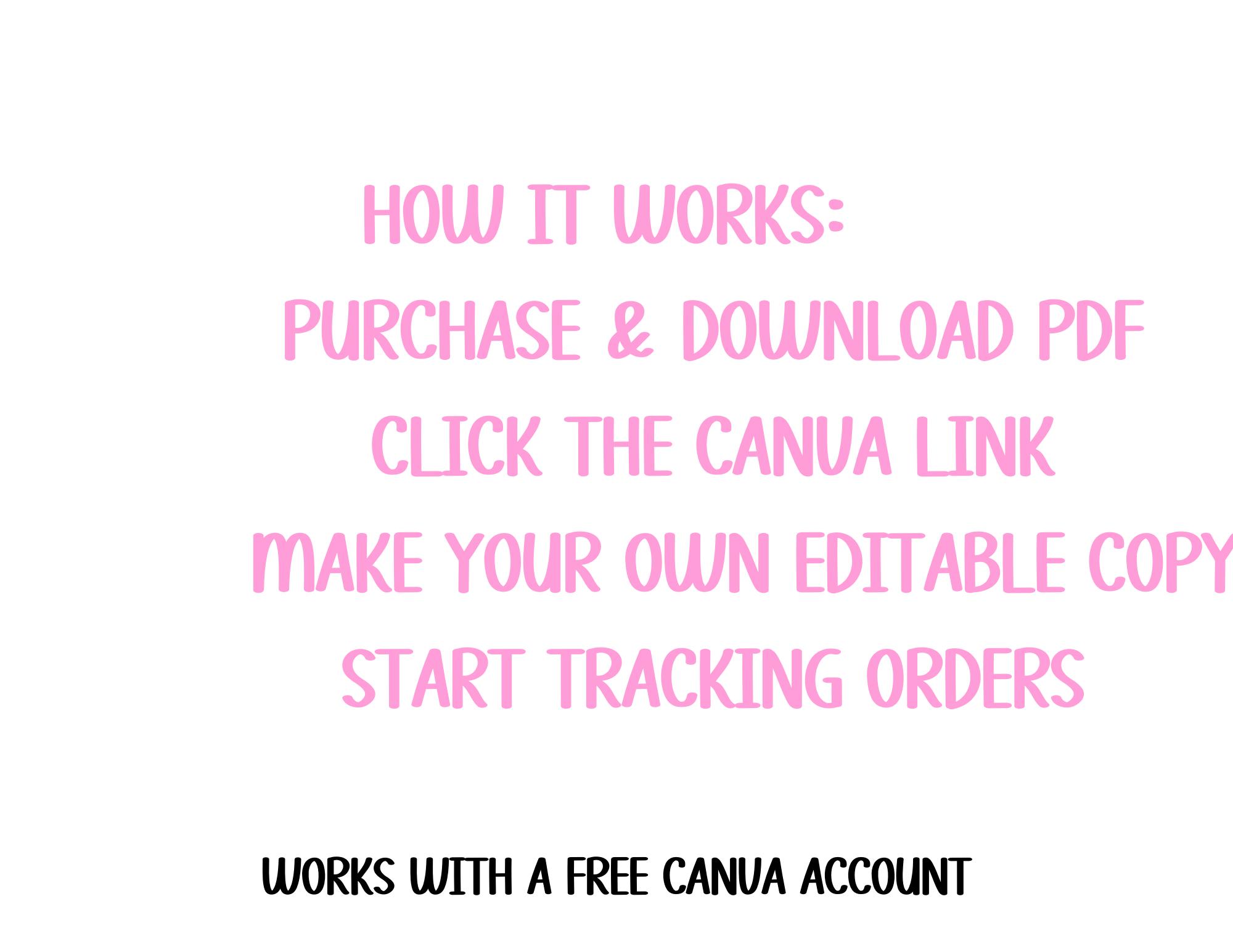 Banner Order Tracker Spreadsheet | Canva Editable Order Log for Custom ...