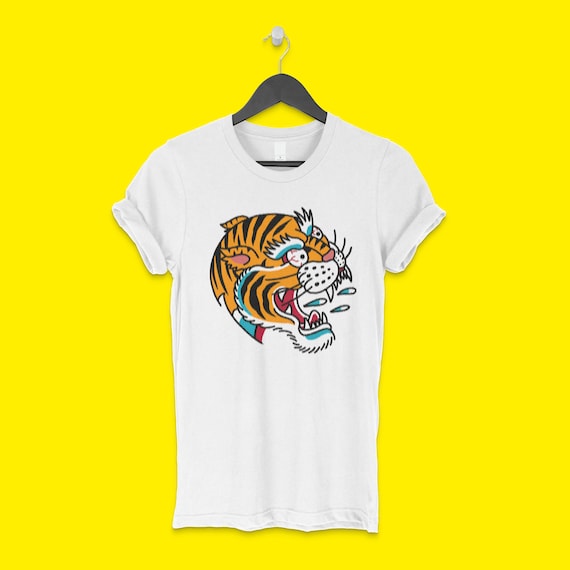 Cursed Tiger T-shirt American Traditional Tattoo Artist | Etsy