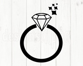 Diamond Ring Svg | Etsy