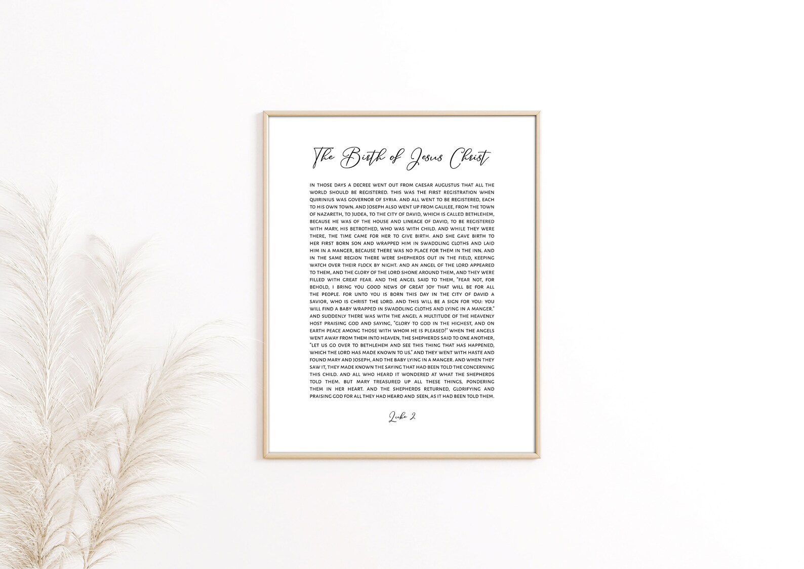 The Christmas Story, Luke Bible Story, Luke 2, Bible Verse Wall Art ...