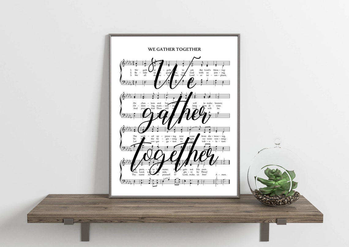 We Gather Together Hymn Hymn Prints Hymn Wall Art - Etsy