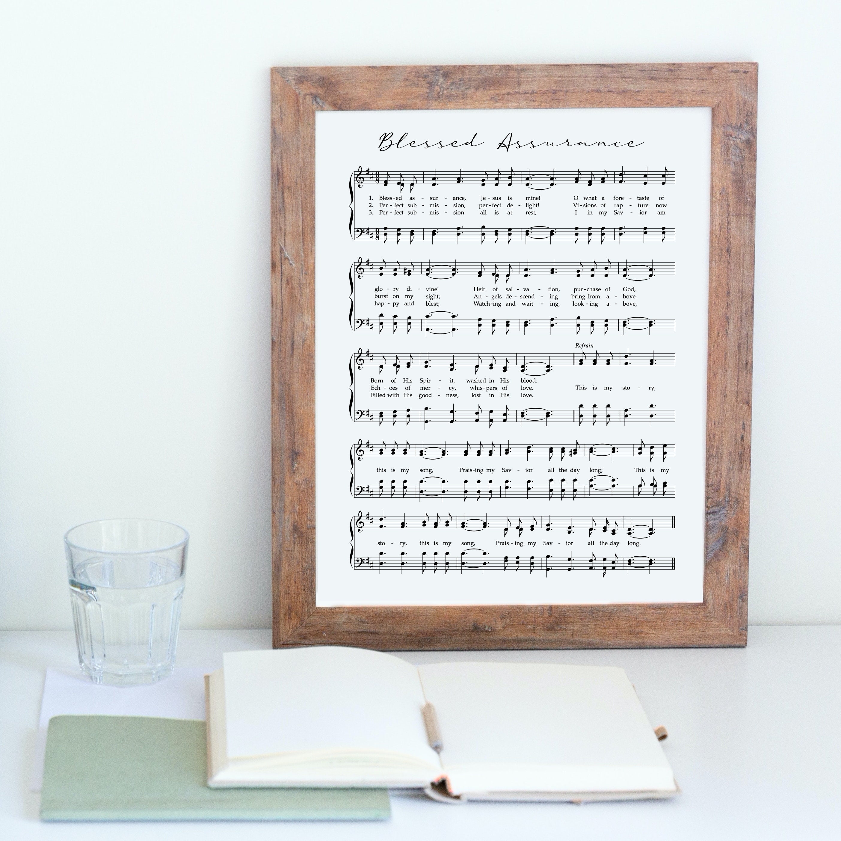 Blessed Assurance Hymn, Hymn Prints, Printable Hymn Page, Hymn Wall Art ...