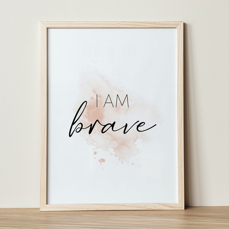 I Am Brave Affirmations Wall Art Positive Affirmation Daily - Etsy