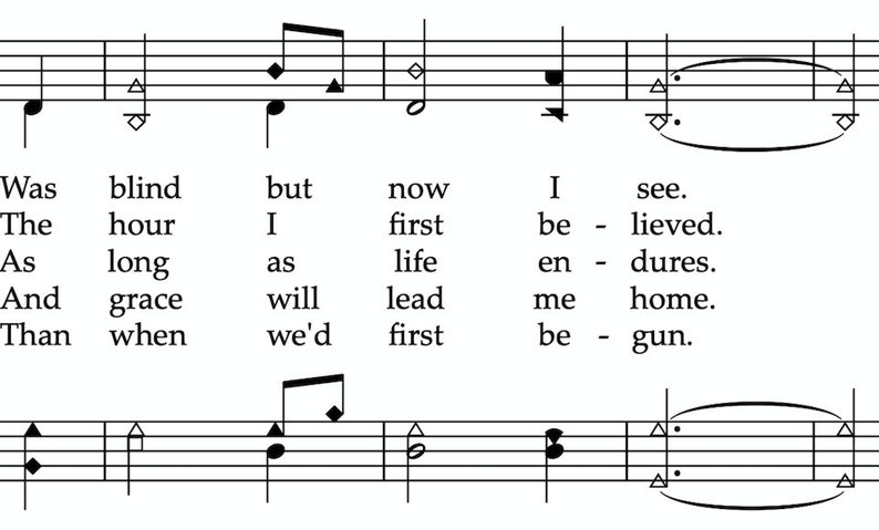 Amazing Grace Hymn Shape Note Music Hymn Prints Digital | Etsy