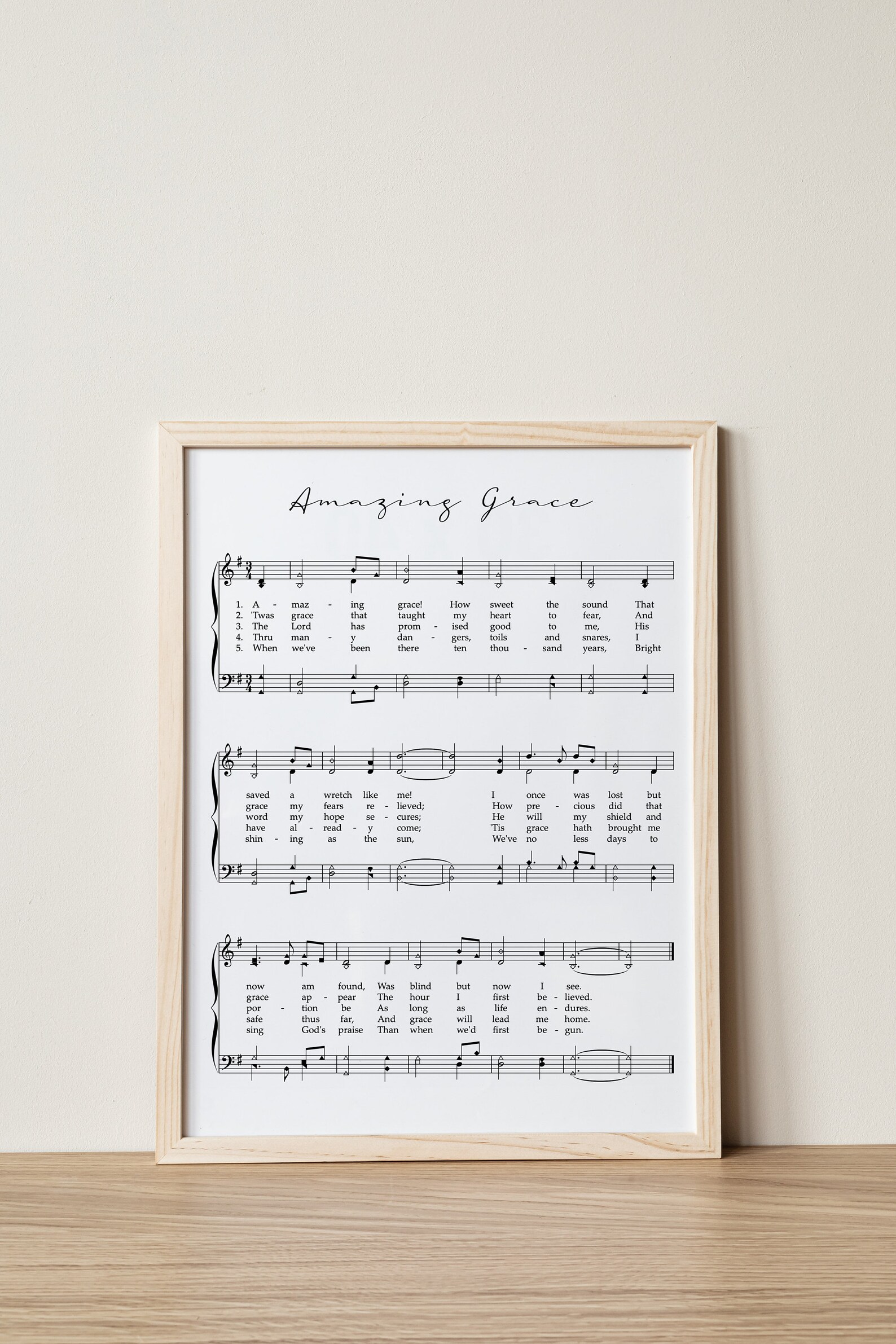 Amazing Grace Hymn Shape Note Music Hymn Prints Digital | Etsy