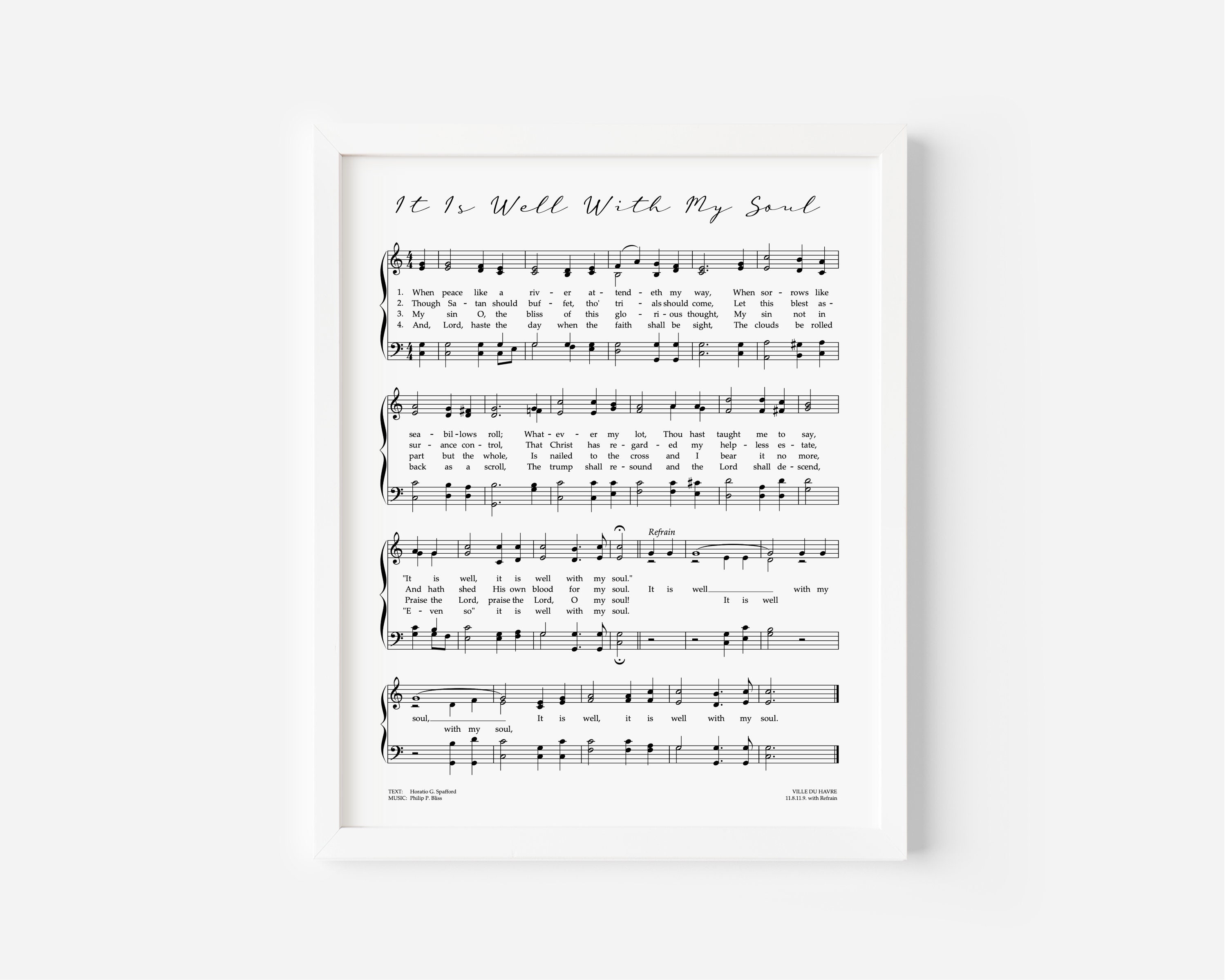 It is Well With My Soul Hymn Print, Hymn Prints, Music Decor, Music ...
