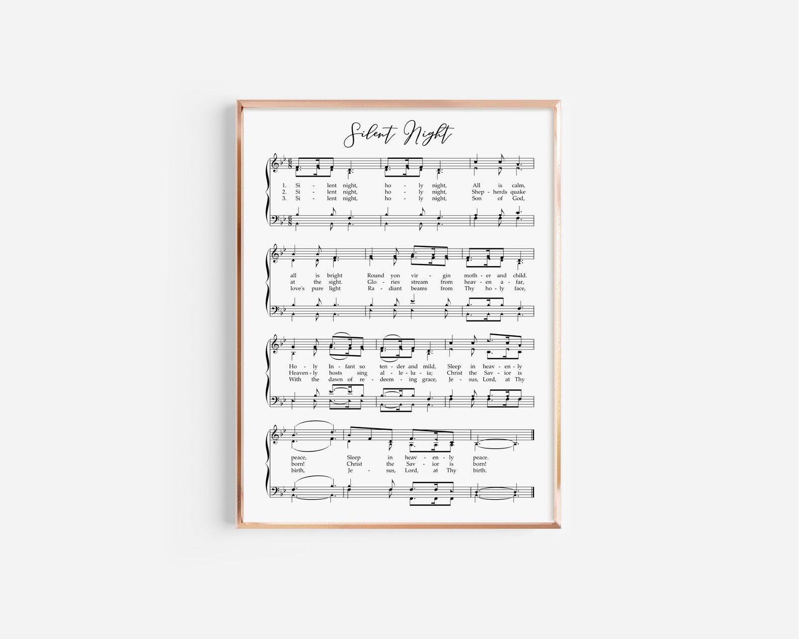 Silent Night Hymn Shape Note Music Christmas Decor Hymn - Etsy
