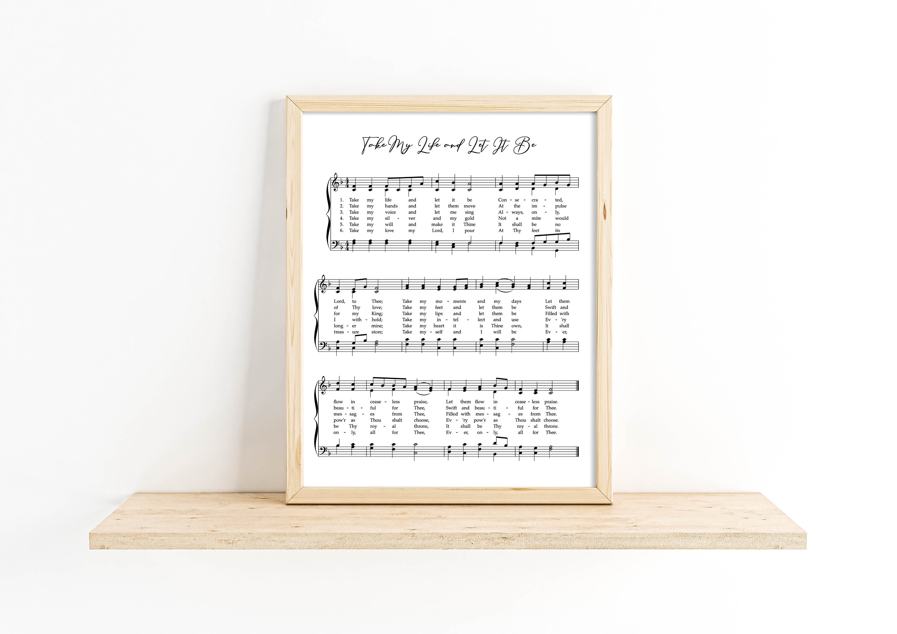 Take My Life and Let It Be Hymn, Hymn Wall Art, Hymn Decor, Printable ...