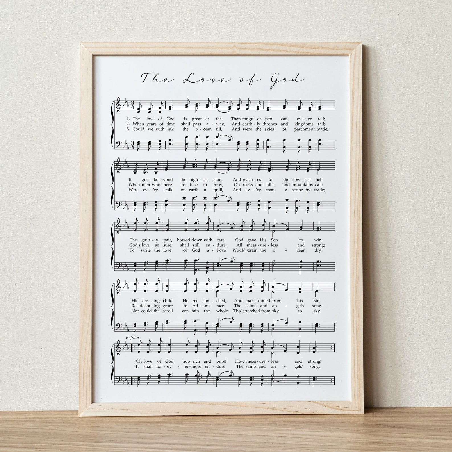 The Love of God Hymn Print, Printable Hymns, Hymn Music Page, Digital ...