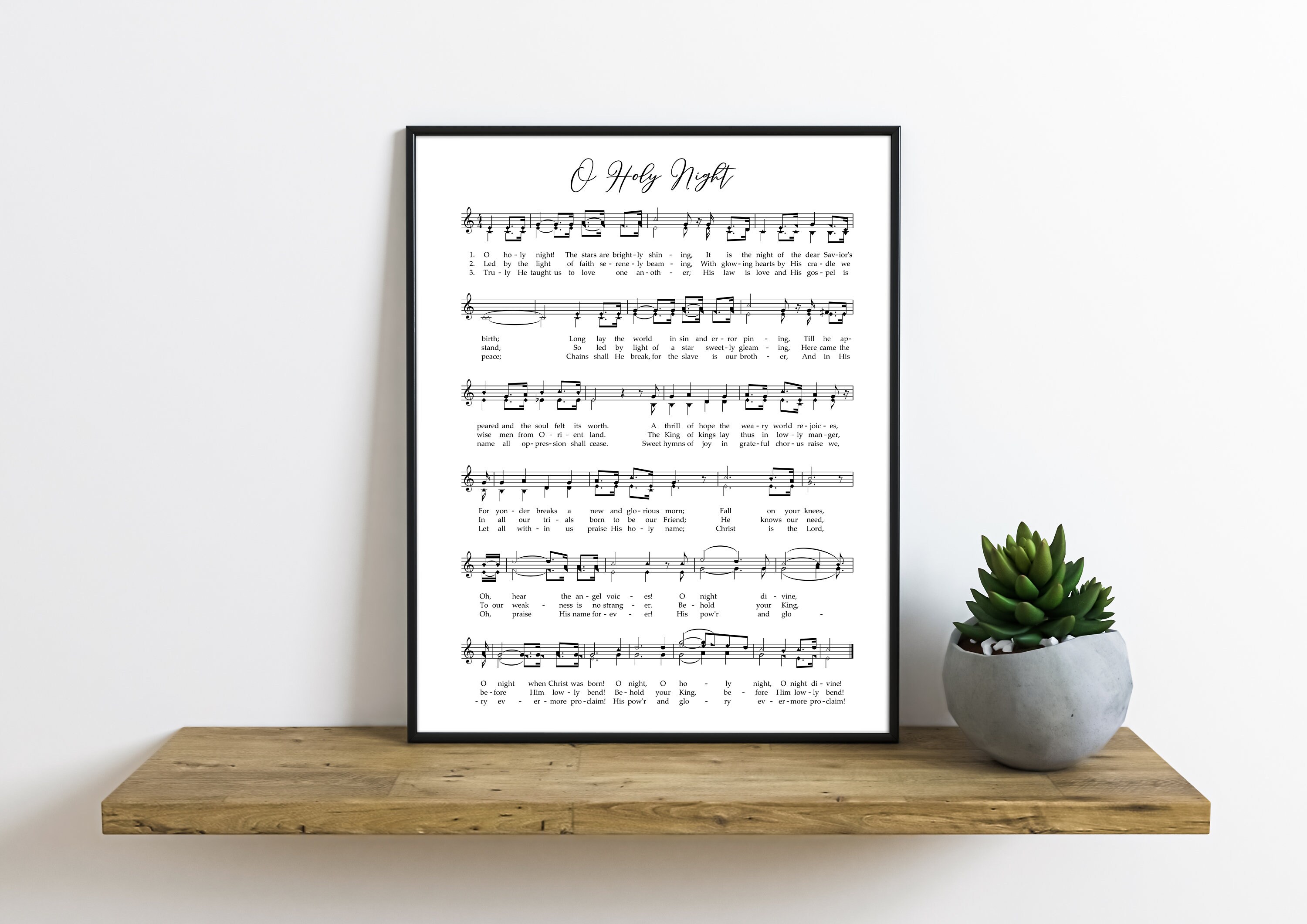 O Holy Night Hymn, Shape Note Music, Christmas Hymns, Hymn Prints ...