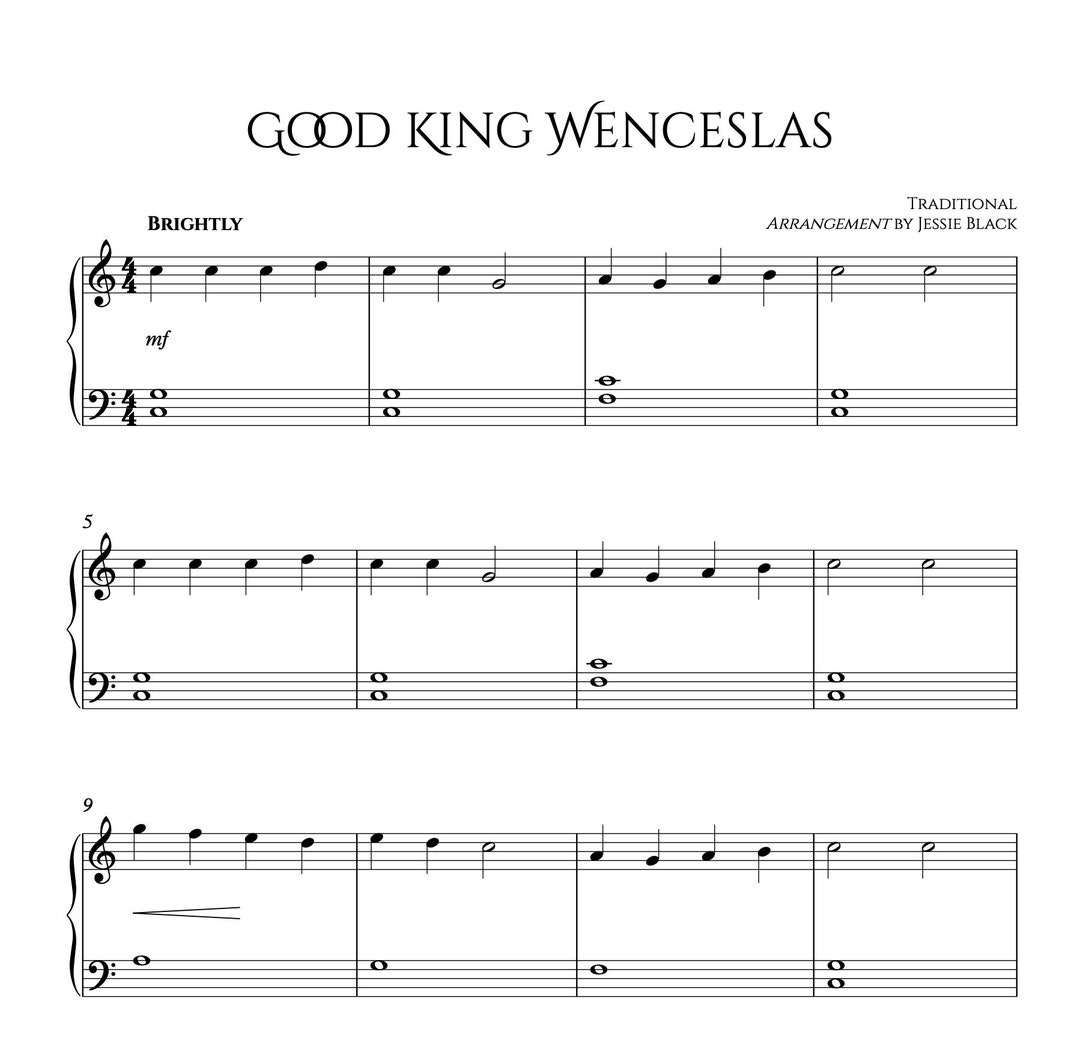 Good King Wenceslas Easy Sheet Music, Easy to Intermediate Christmas ...