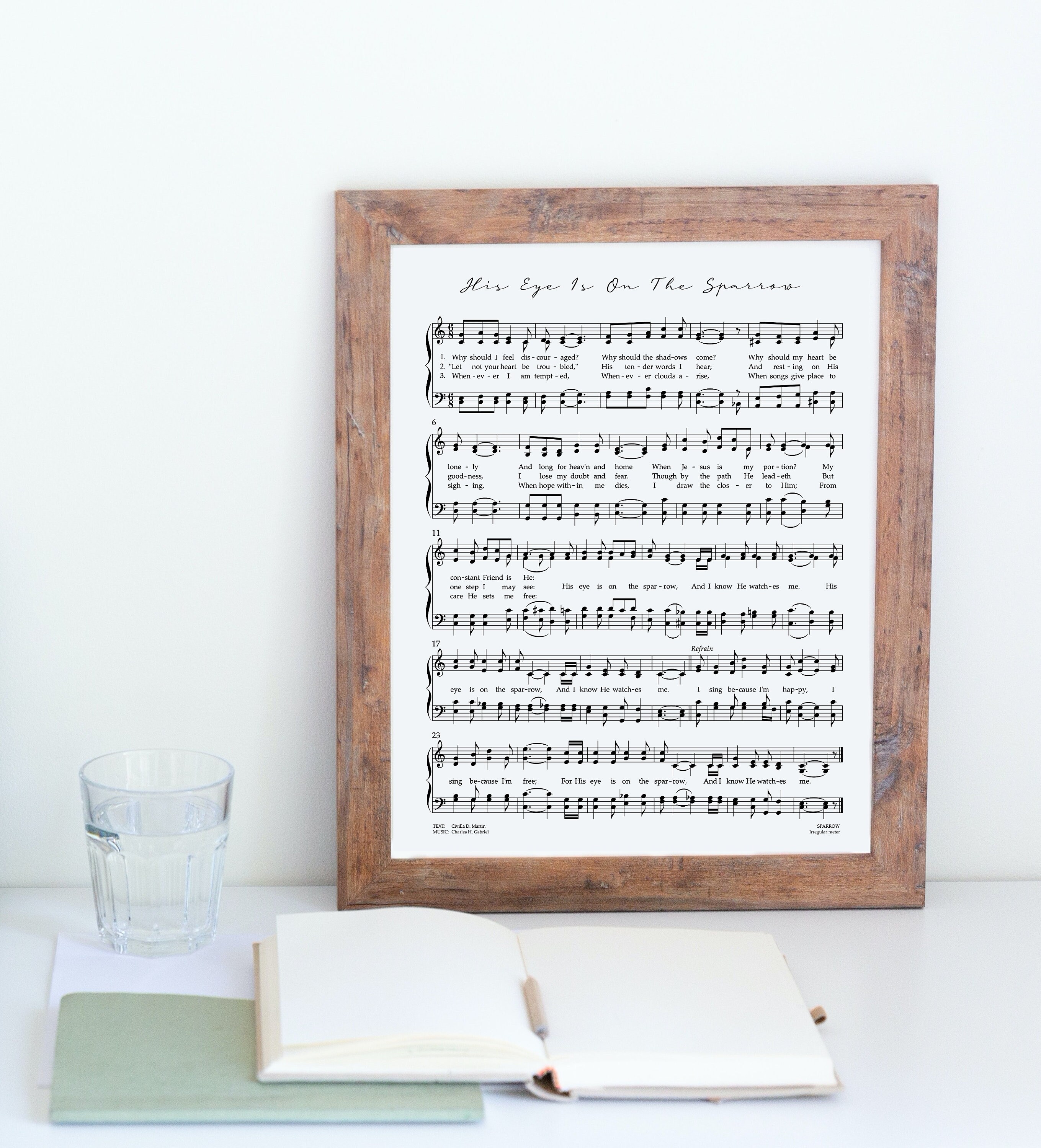 His Eye is on the Sparrow Hymn Print Digital Hymn Page - Etsy