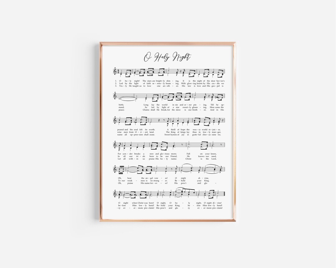 O Holy Night Hymn, Shape Note Music, Christmas Hymns, Hymn Prints ...