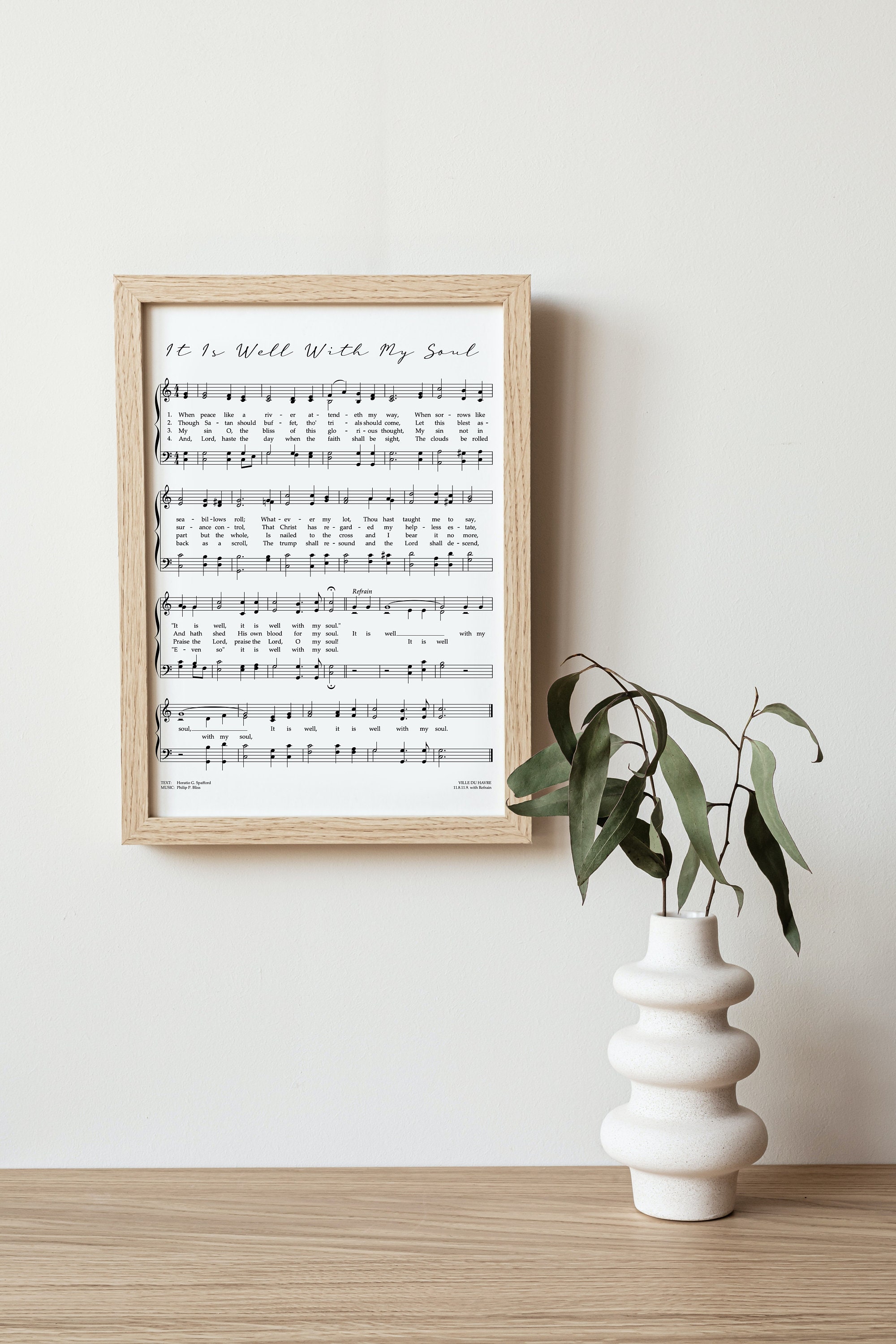 It is Well With My Soul Hymn Print, Hymn Prints, Music Decor, Music ...
