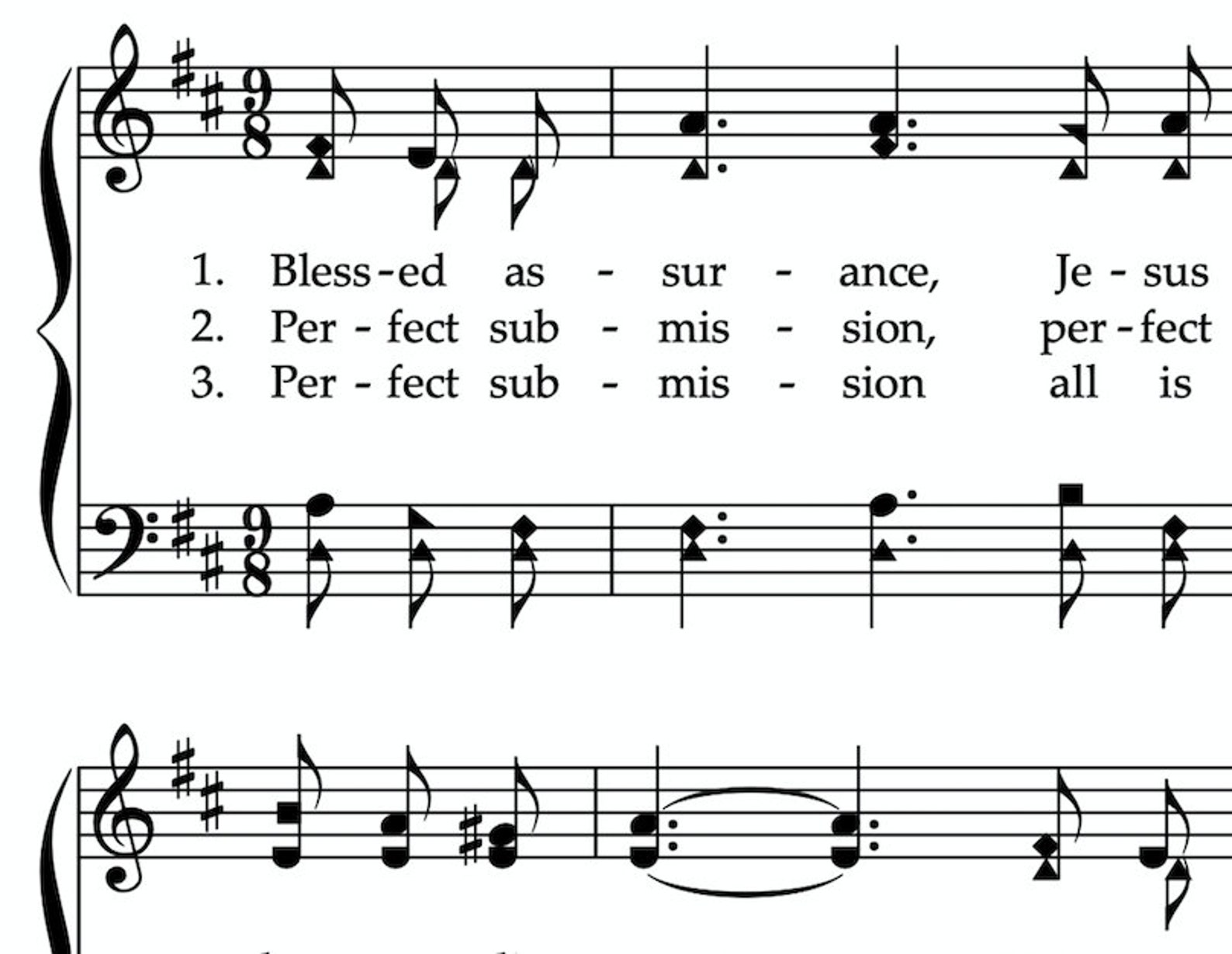 Blessed Assurance Hymn Print, Shape Note Music, Hymnal Page, Printable ...