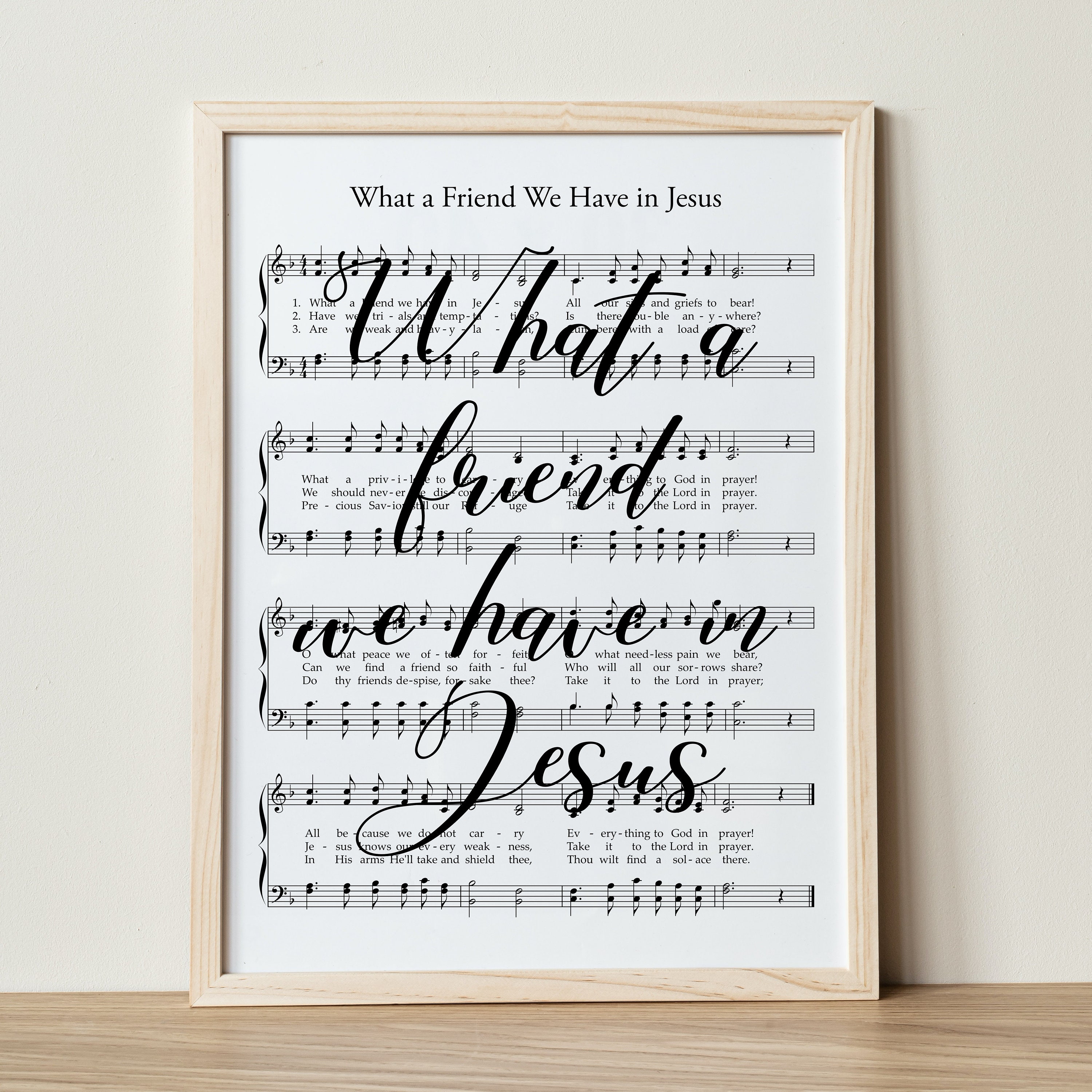 What a Friend We Have in Jesus Hymn, Hymn Wall Art, Printable Hymns ...
