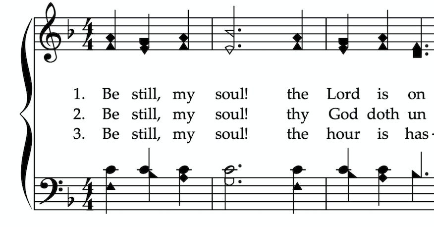 Be Still My Soul Hymn Print, Shape Note Music, Digital Hymn Art ...