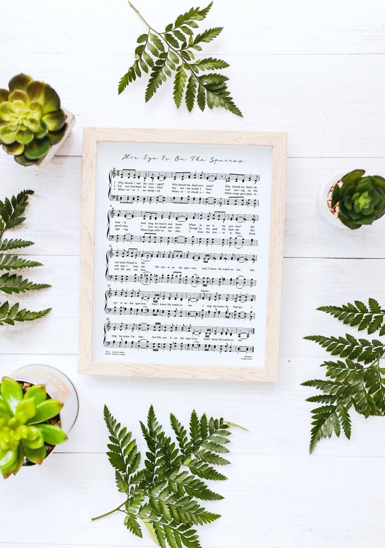 His Eye is on the Sparrow Hymn Print Digital Hymn Page | Etsy