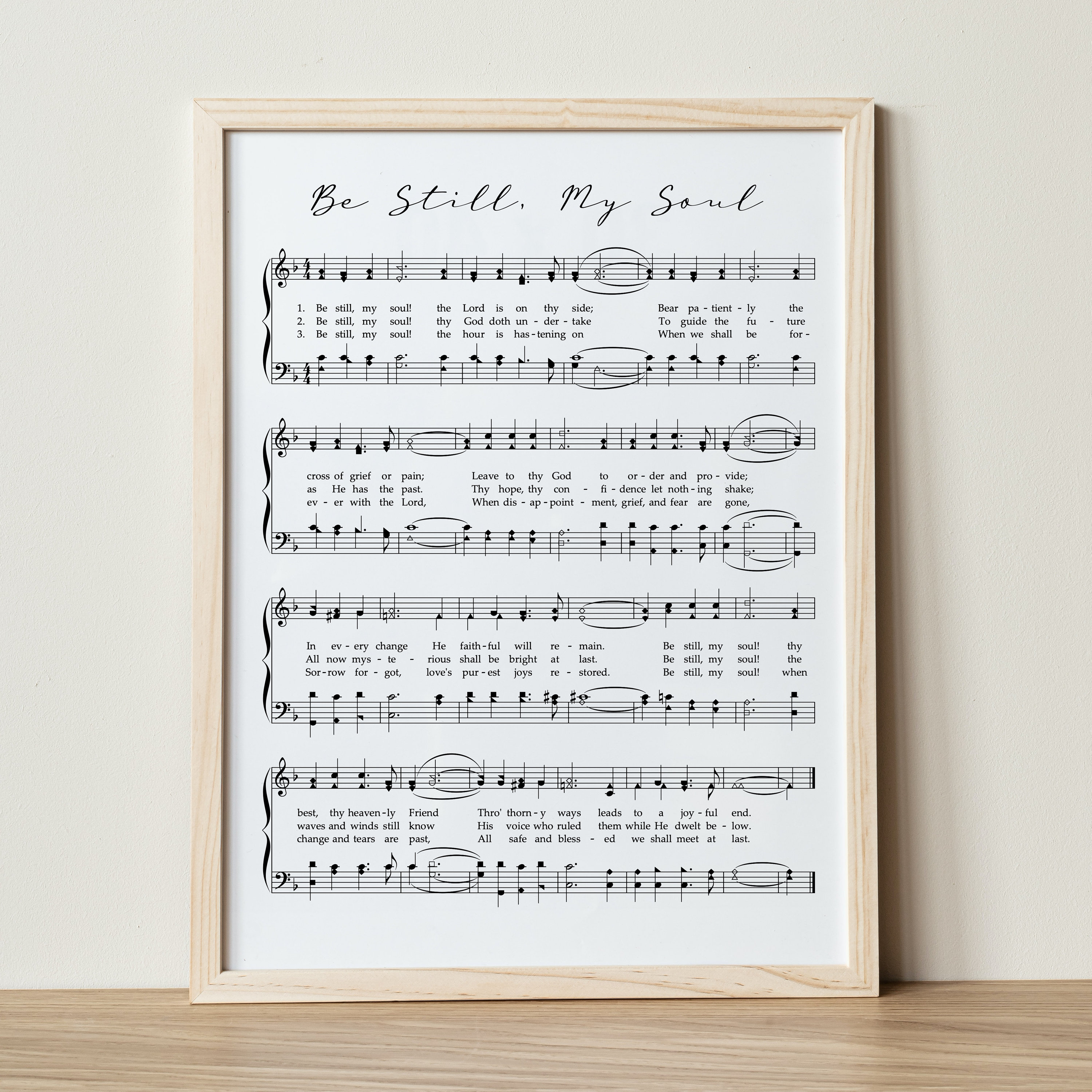 Be Still My Soul Hymn Print, Shape Note Music, Digital Hymn Art ...