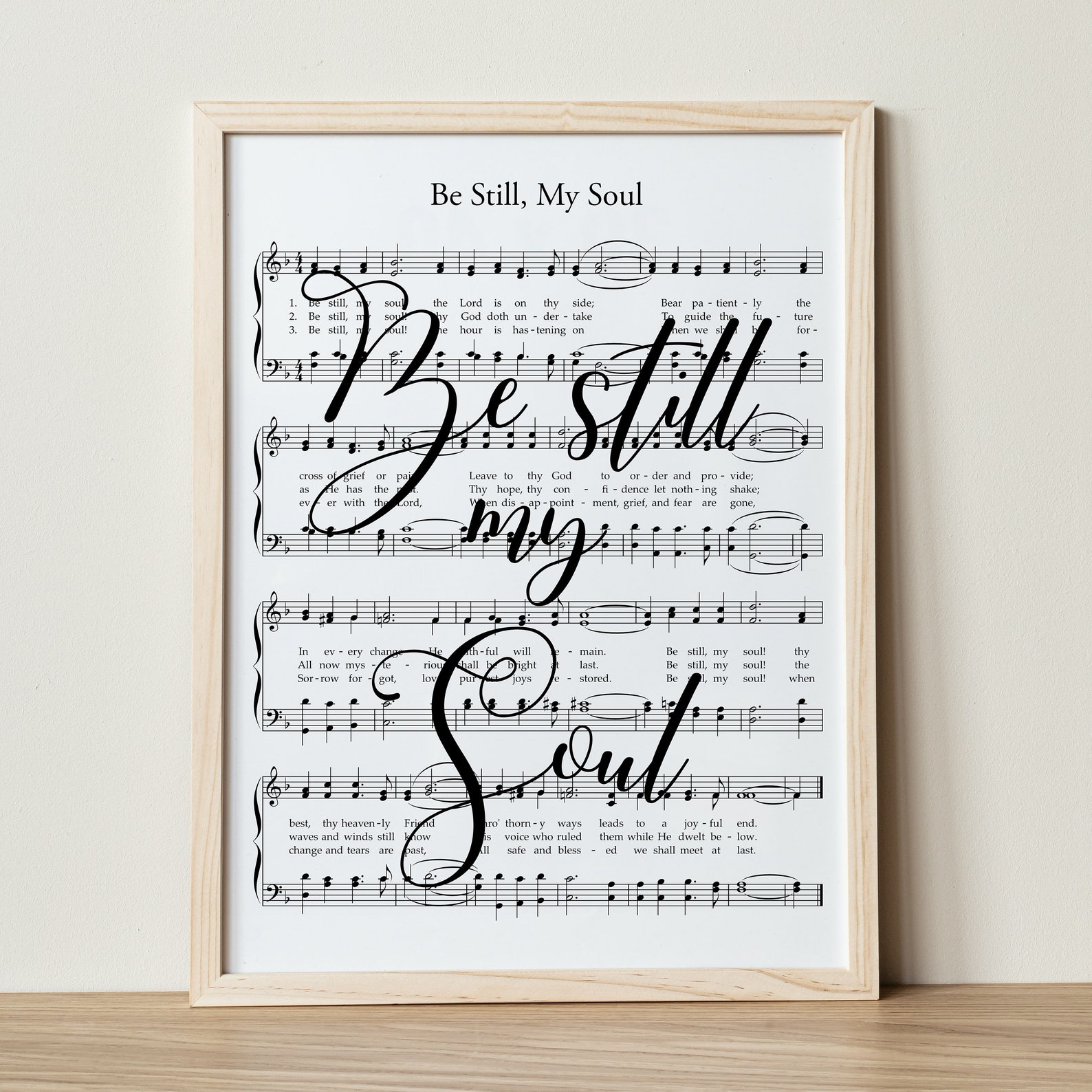 Be Still My Soul Hymn Print, Large Print Wall Art, Christian Decor ...