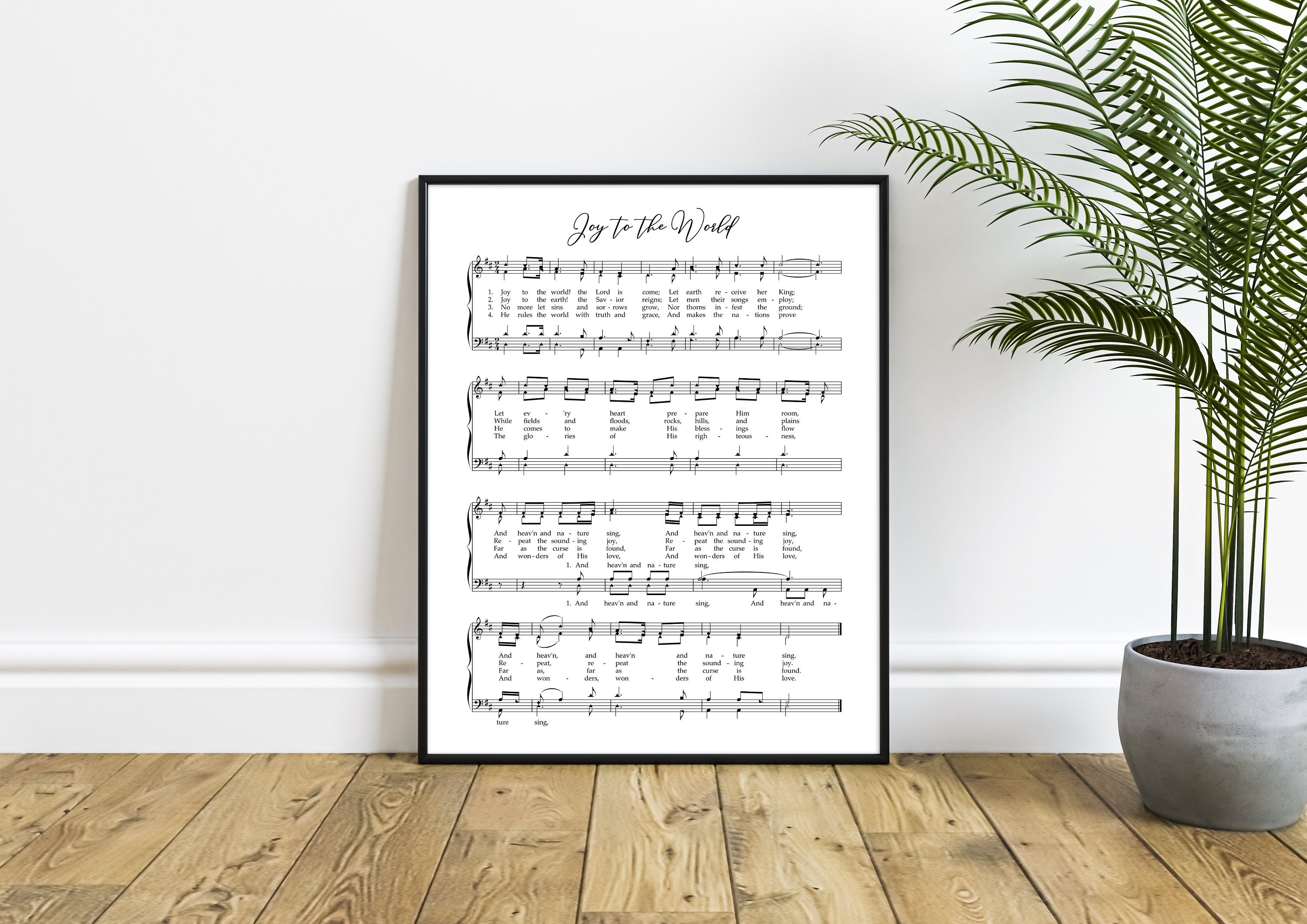 Joy to the World Hymn, Shape Note Music, Christmas Decor, Hymn Wall Art ...