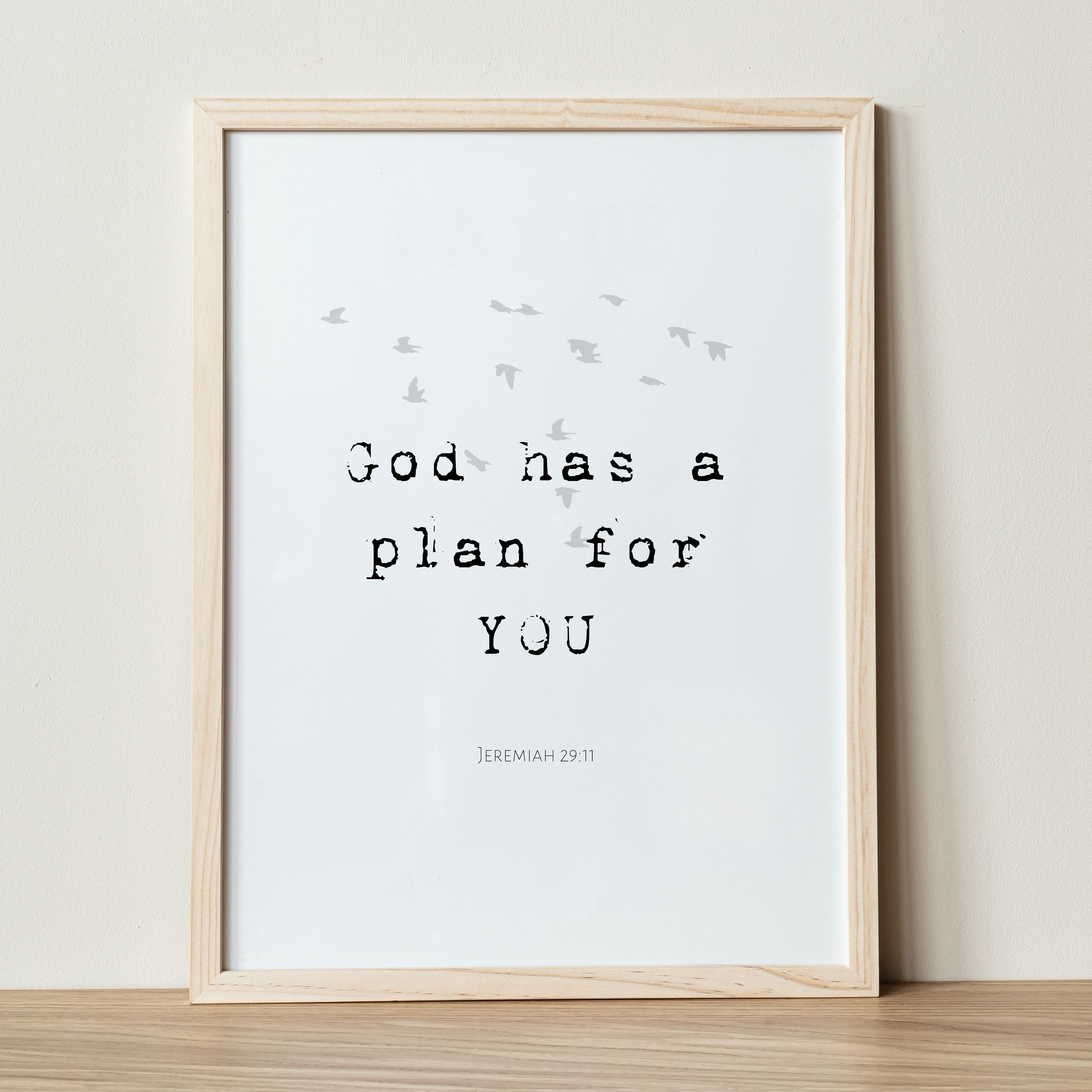 Jeremiah 29:11, God Has A Plan for You, Scripture Wall Art, Printable ...