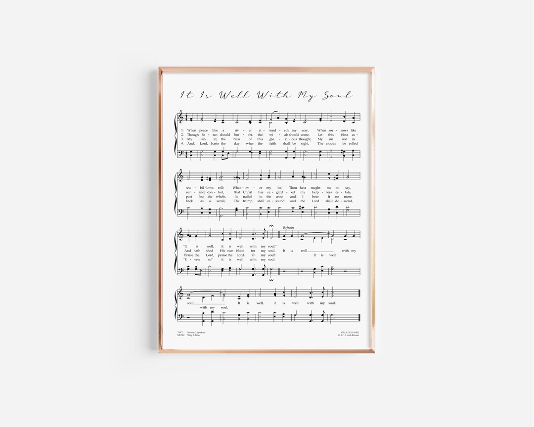 It is Well With My Soul Hymn, Shape Note Hymn, Hymn Poster, Music Decor ...
