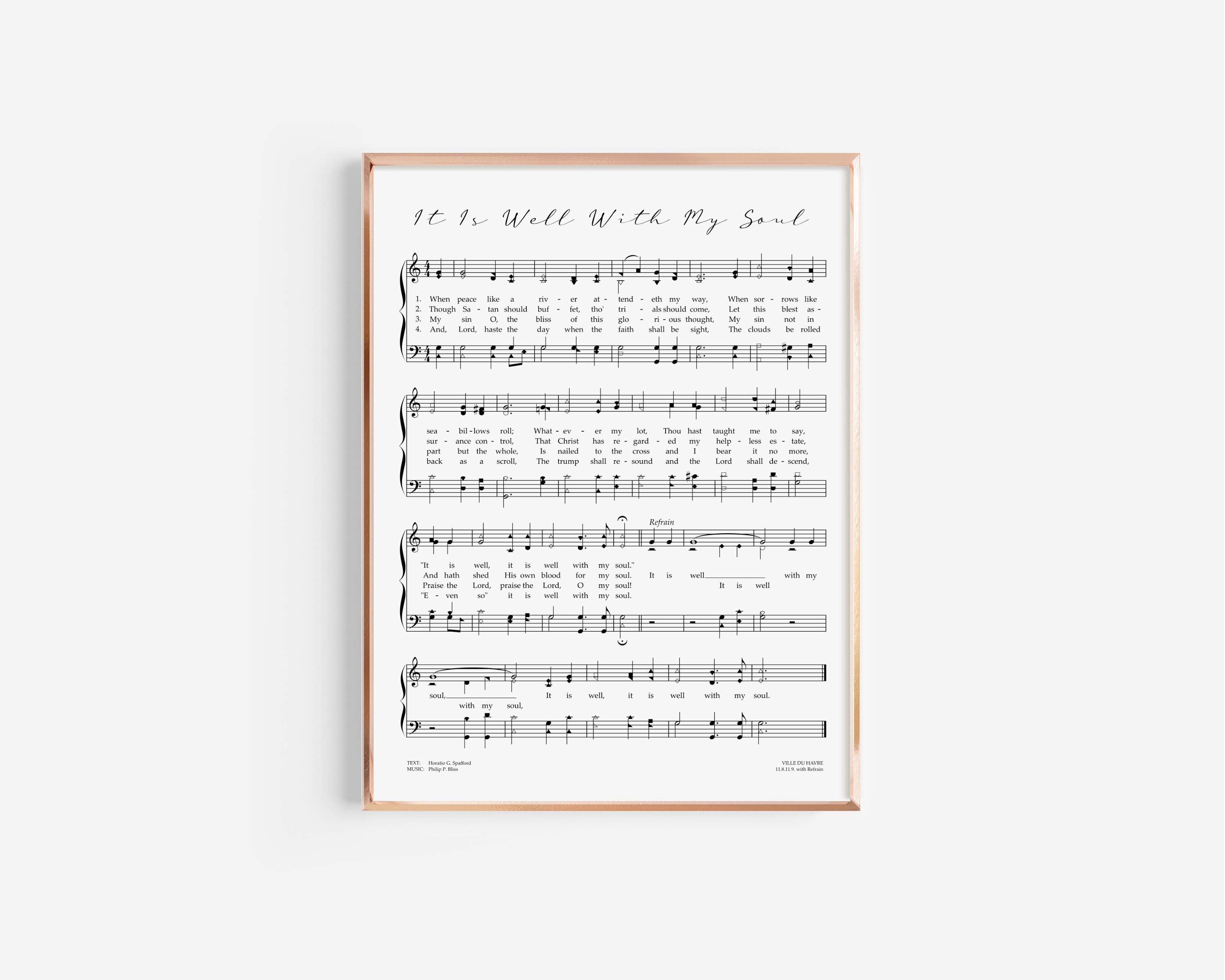 It is Well With My Soul Hymn, Shape Note Hymn, Hymn Poster, Music Decor ...