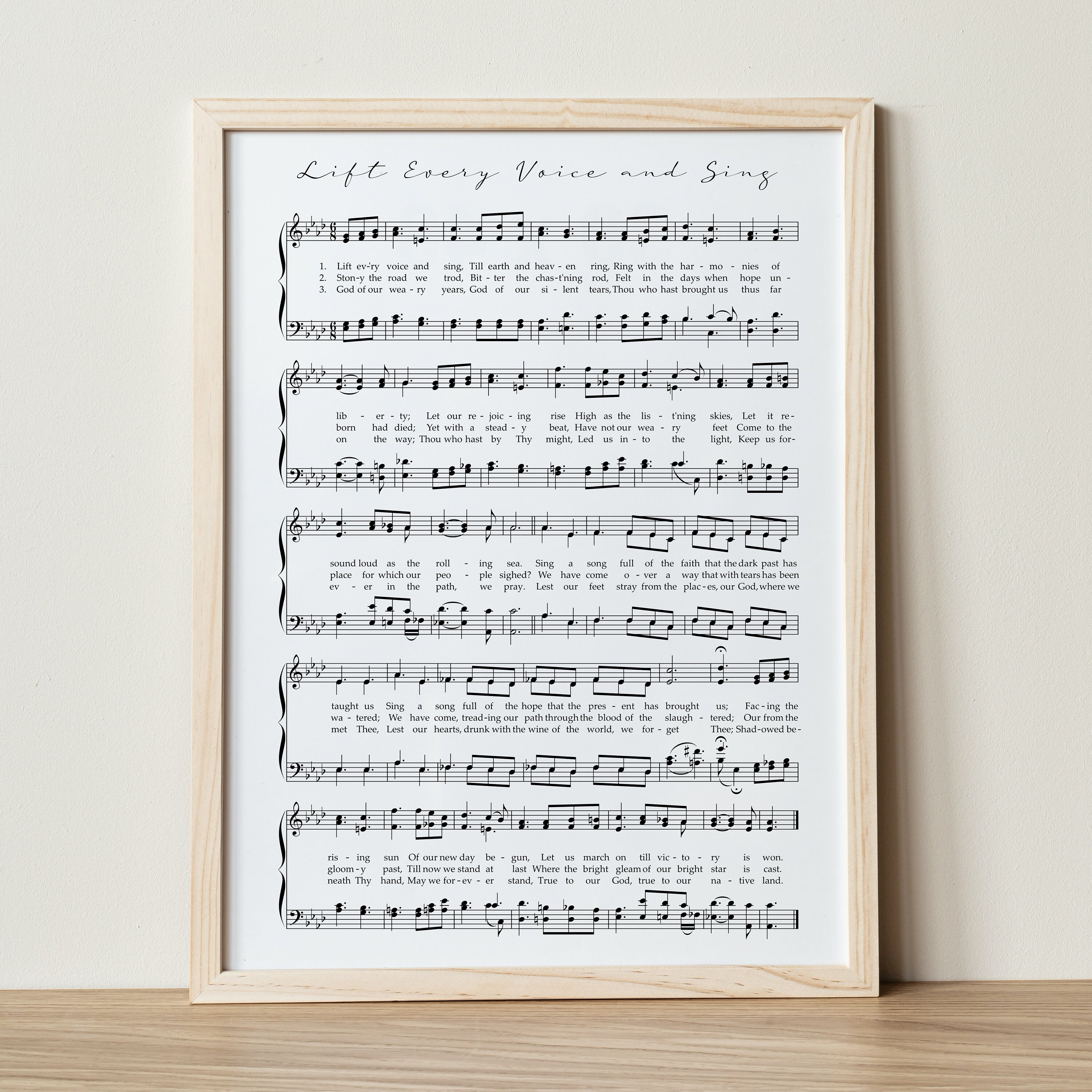 Lift Every Voice and Sing Hymn Print, Printable Hymns, Hymn Print, Hymn ...