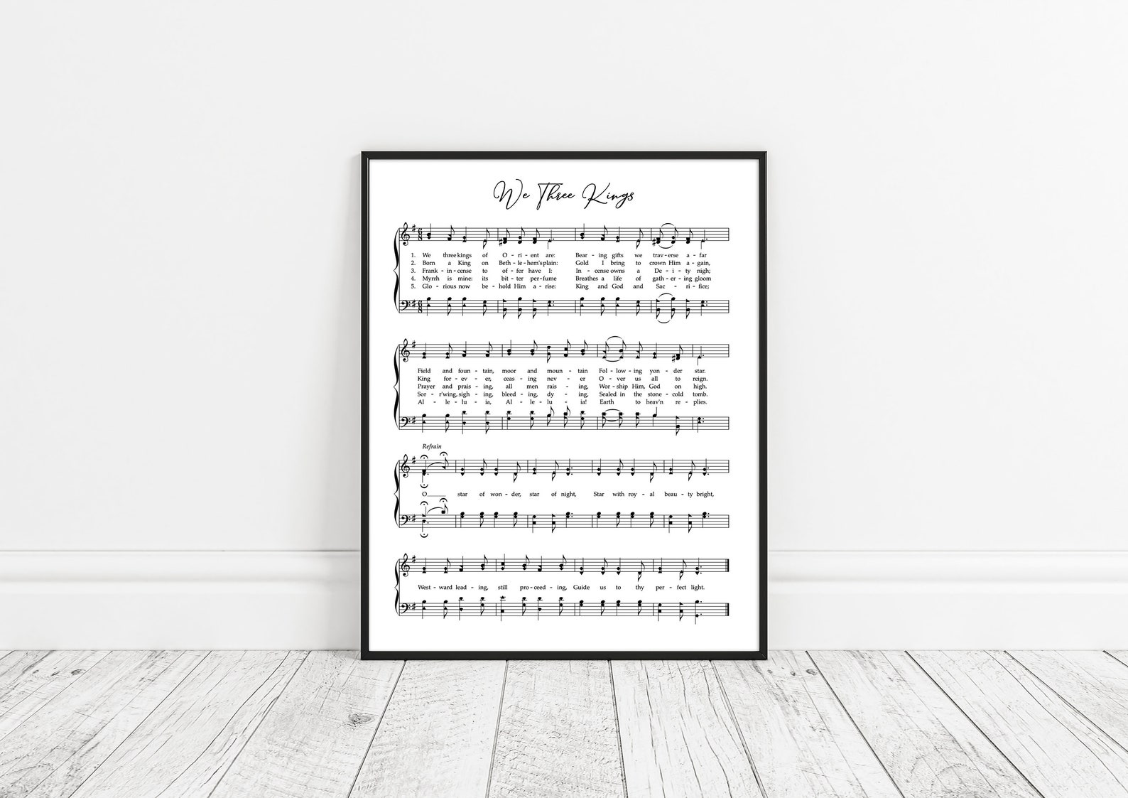 We Three Kings Hymn, Shape Note Music, Christmas Decor, Hymn Prints ...
