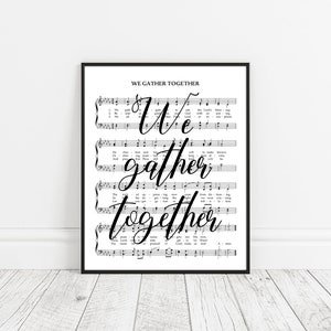We Gather Together Hymn, Hymn Prints, Hymn Wall Art, Thanksgiving Hymns ...