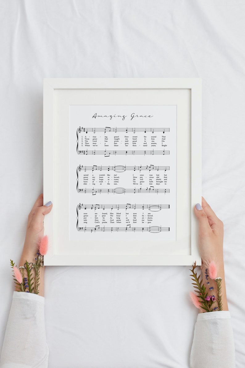 Amazing Grace Hymn, Shape Note Music, Hymn Prints, Digital Sheet Music ...