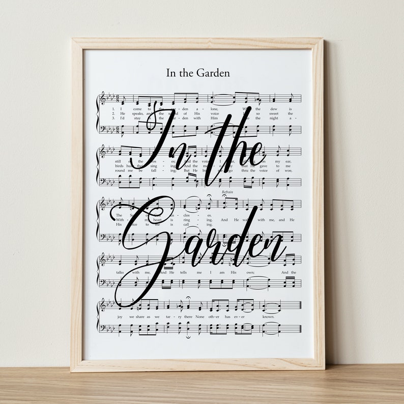 In the Garden Hymn, Hymn Wall Art, Printable Decor, Hymn Prints, Hymn ...