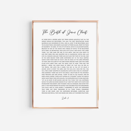 The Christmas Story Luke Bible Story Luke 2 Bible Verse - Etsy