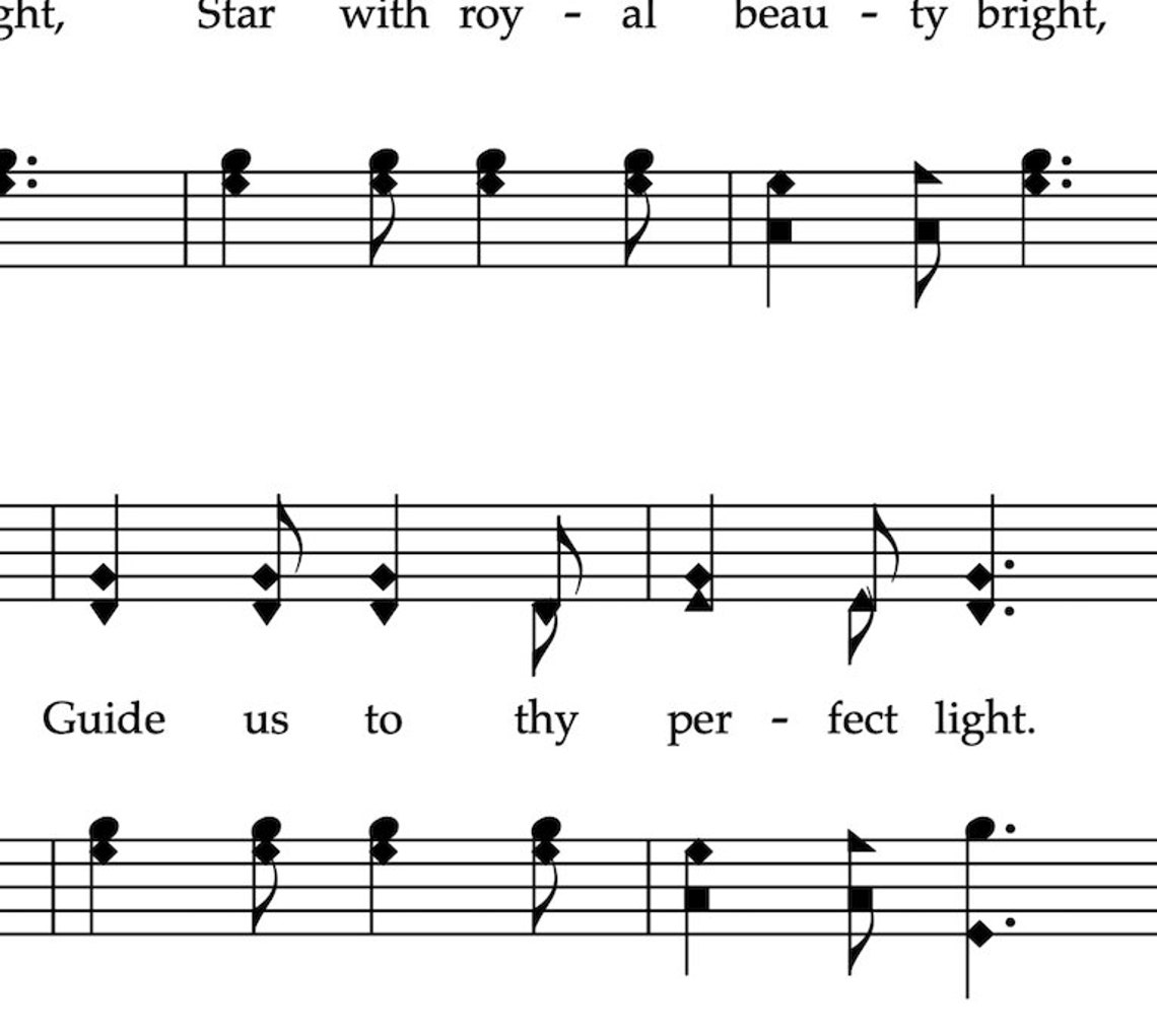 We Three Kings Hymn Shape Note Music Christmas Decor Hymn - Etsy