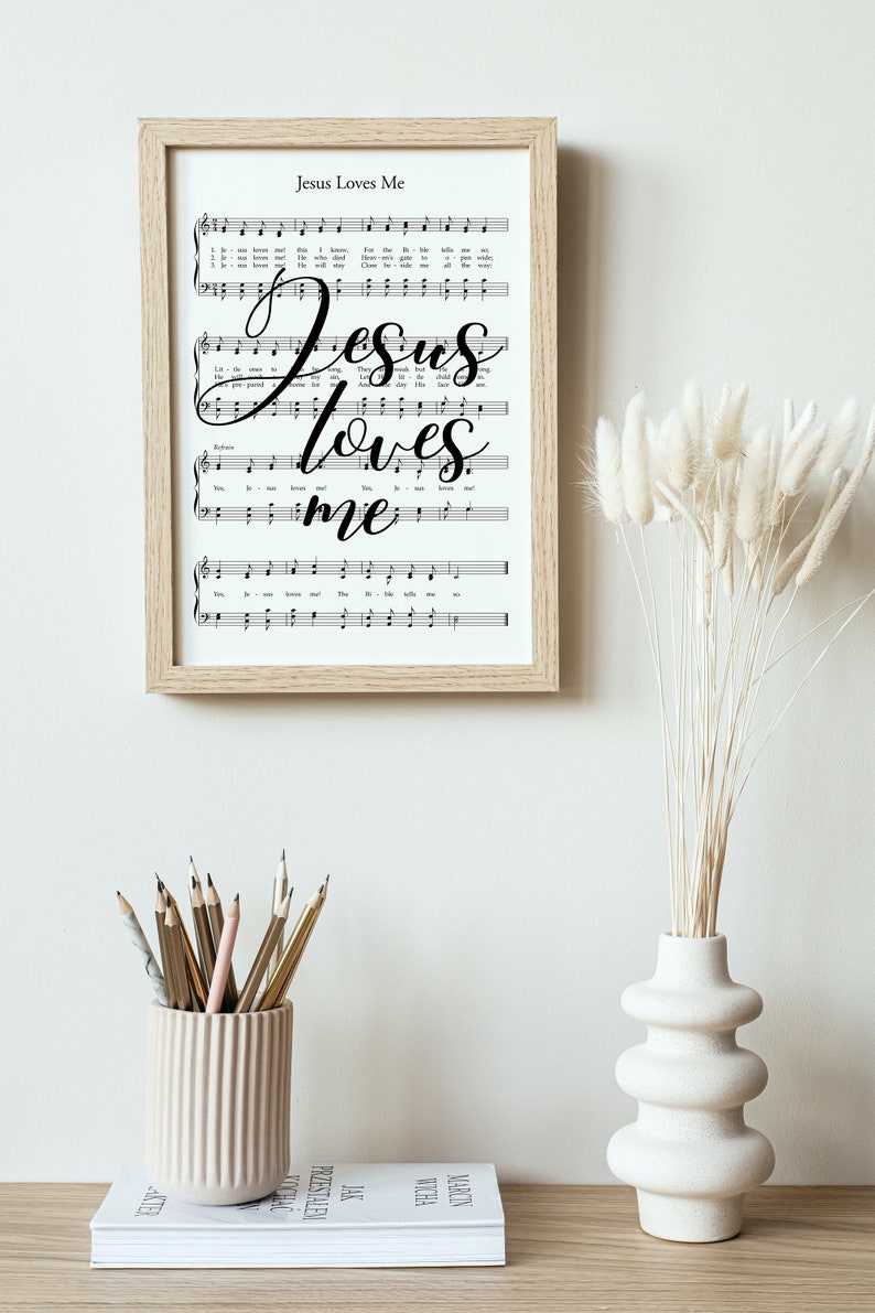 Jesus Loves Me Hymn, Hymn Art, Hymn Prints, Hymn Wall Art, Printable ...