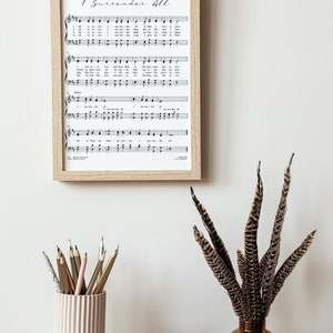 I Surrender All Hymn Print, Printable Hymns, Hymn Music Page, Digital ...