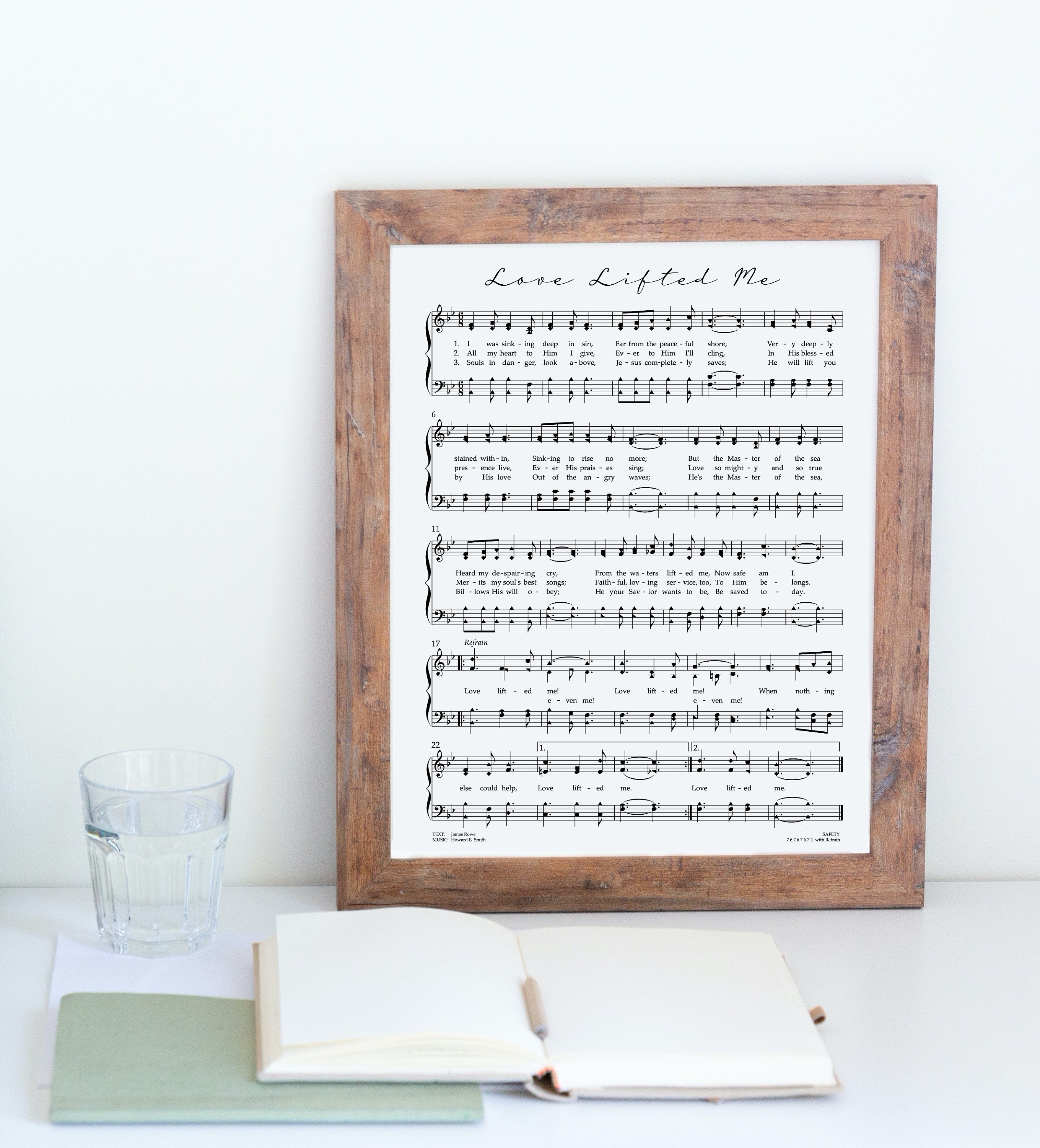 Love Lifted Me Hymn Print, Shape Note Music, Digital Hymns, Printable ...
