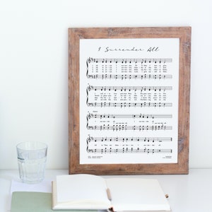 I Surrender All Hymn Print, Printable Hymns, Hymn Music Page, Digital ...