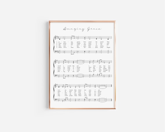 Amazing Grace Hymn Shape Note Music Hymn Prints Digital | Etsy