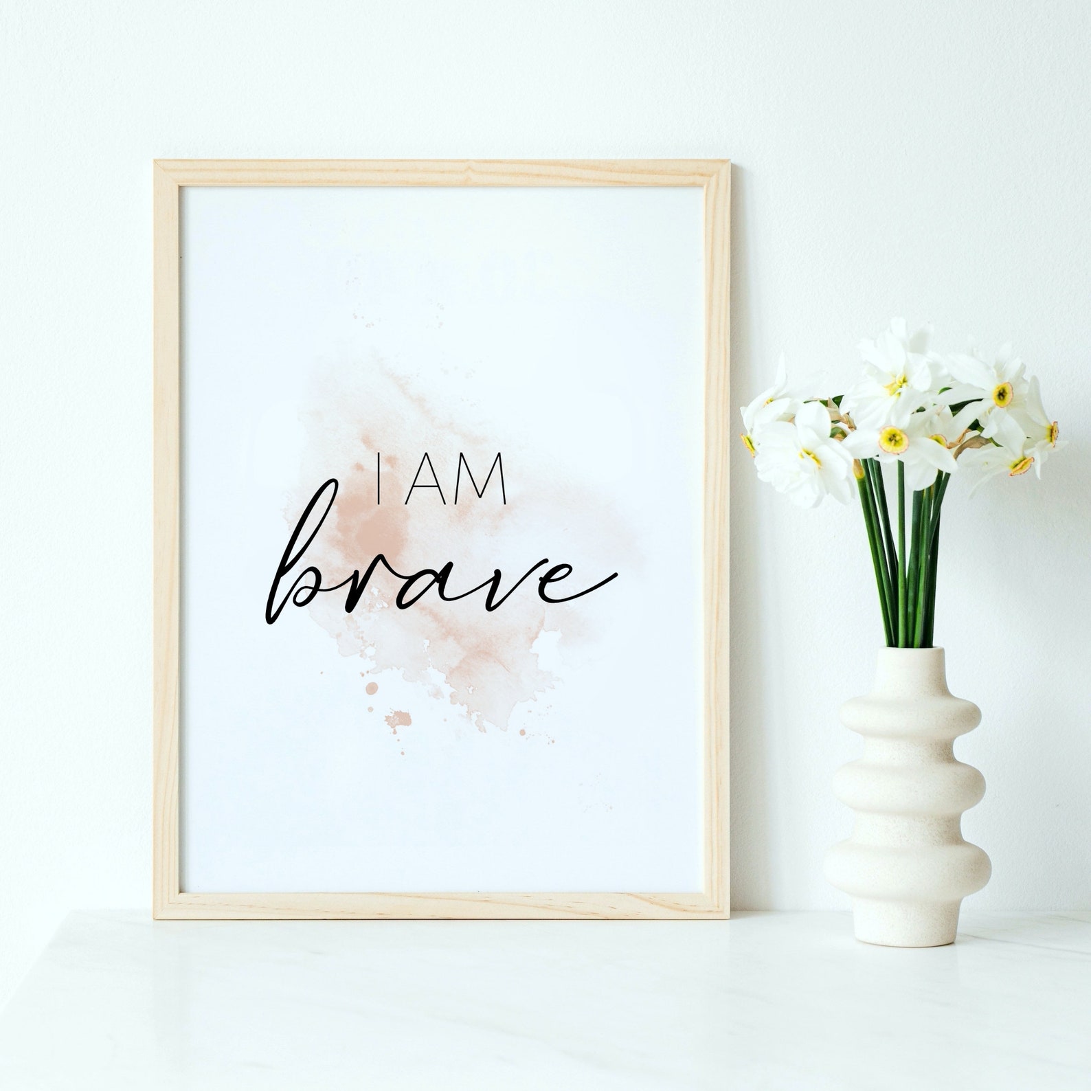 I Am Brave Affirmations Wall Art Positive Affirmation Daily | Etsy