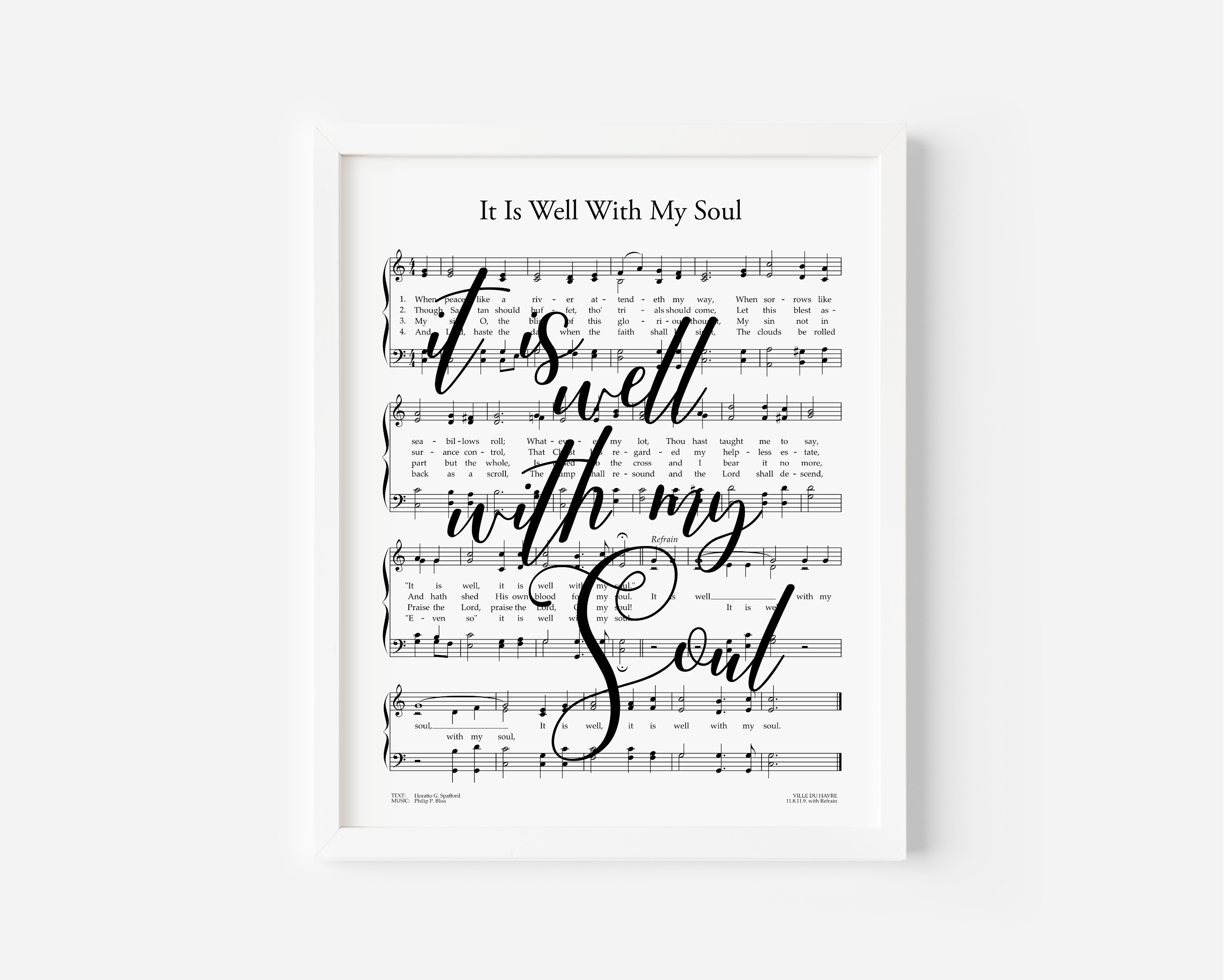 It is Well With My Soul Hymn Print, Large Print Sheet Music, Printable ...