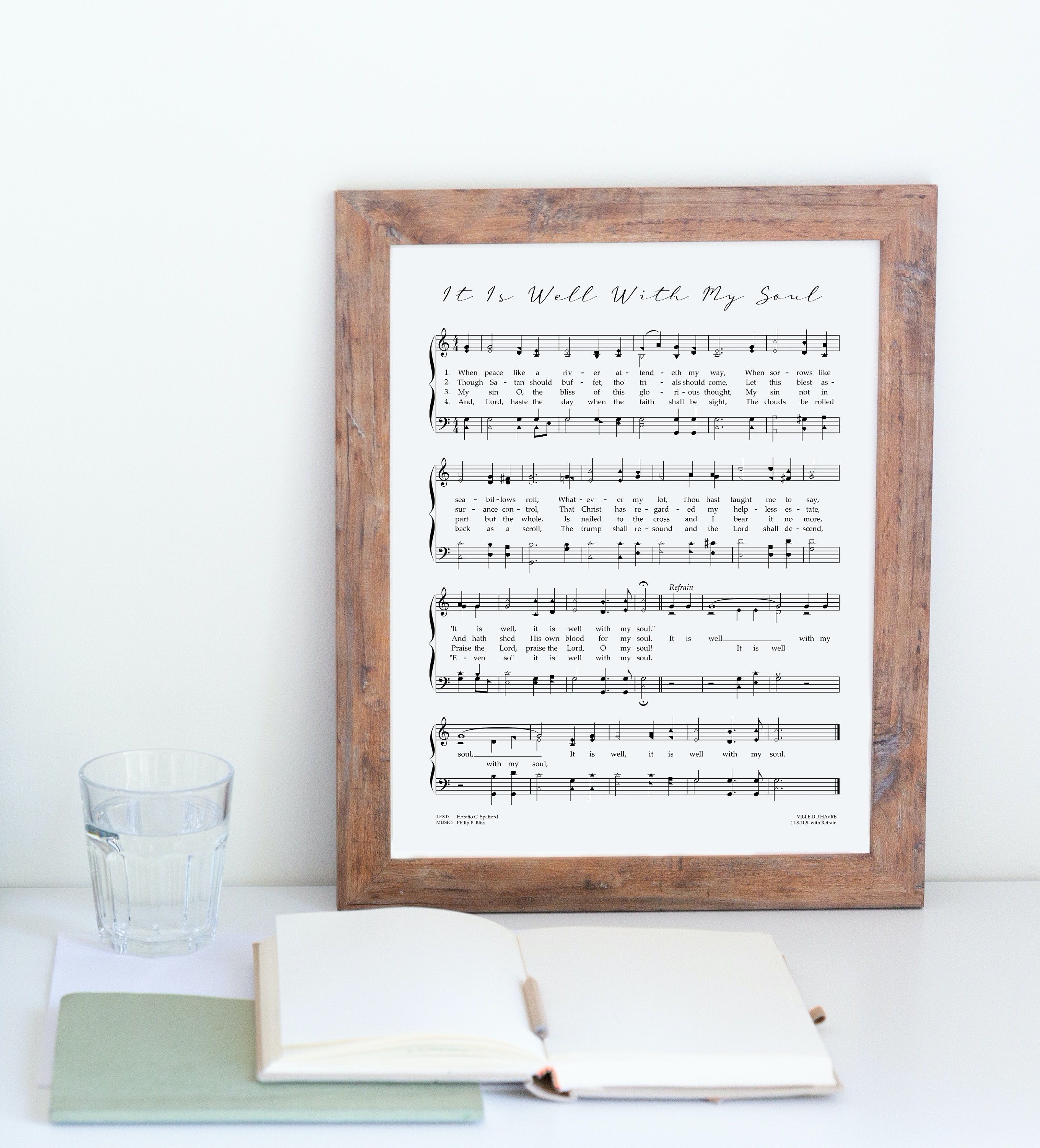 It is Well With My Soul Hymn, Shape Note Hymn, Hymn Poster, Music Decor ...